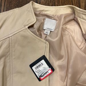 Halogen | Jackets & Coats | Nwt Collarless No Zipper Genuine Leather ...